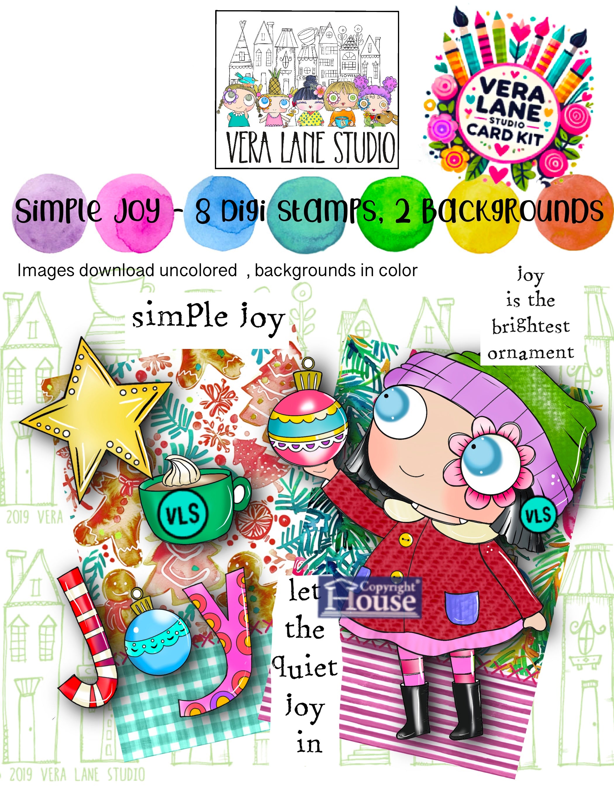 Simple Joy - 8 Digi stamp card kit – Vera Lane Studio Digitals