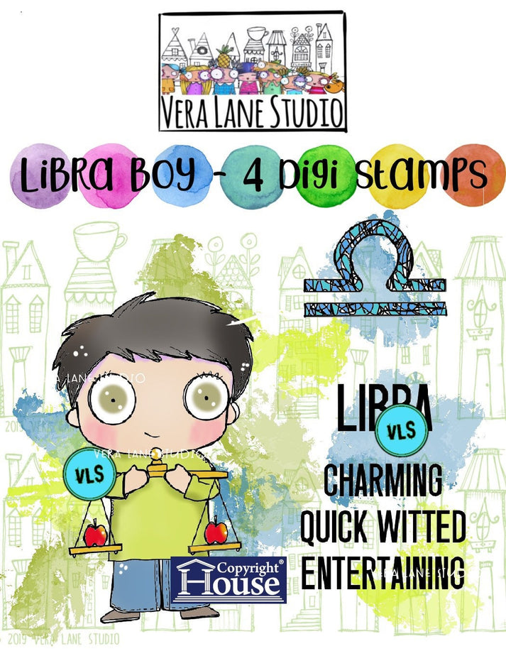 Libra (zodiac) Boy - 4 Digi stamps – Vera Lane Studio Digitals